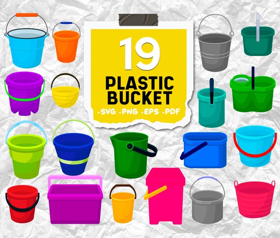 Plastic Bucket Svgbucket Svgbucket Vectorbucket Iconbucket | Etsy