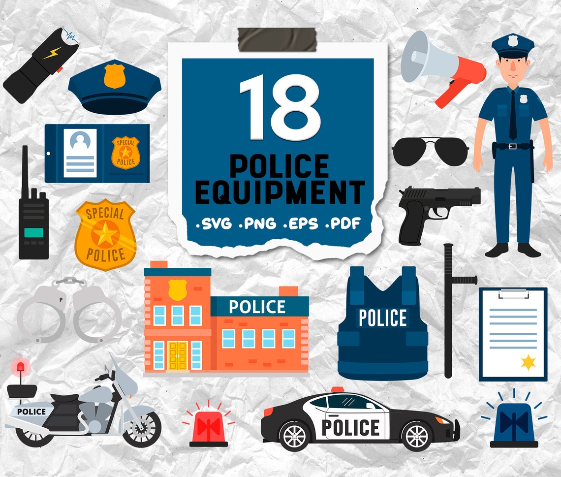 Police Equipment Svg,policeman,patrol,police Officer,police Department ...