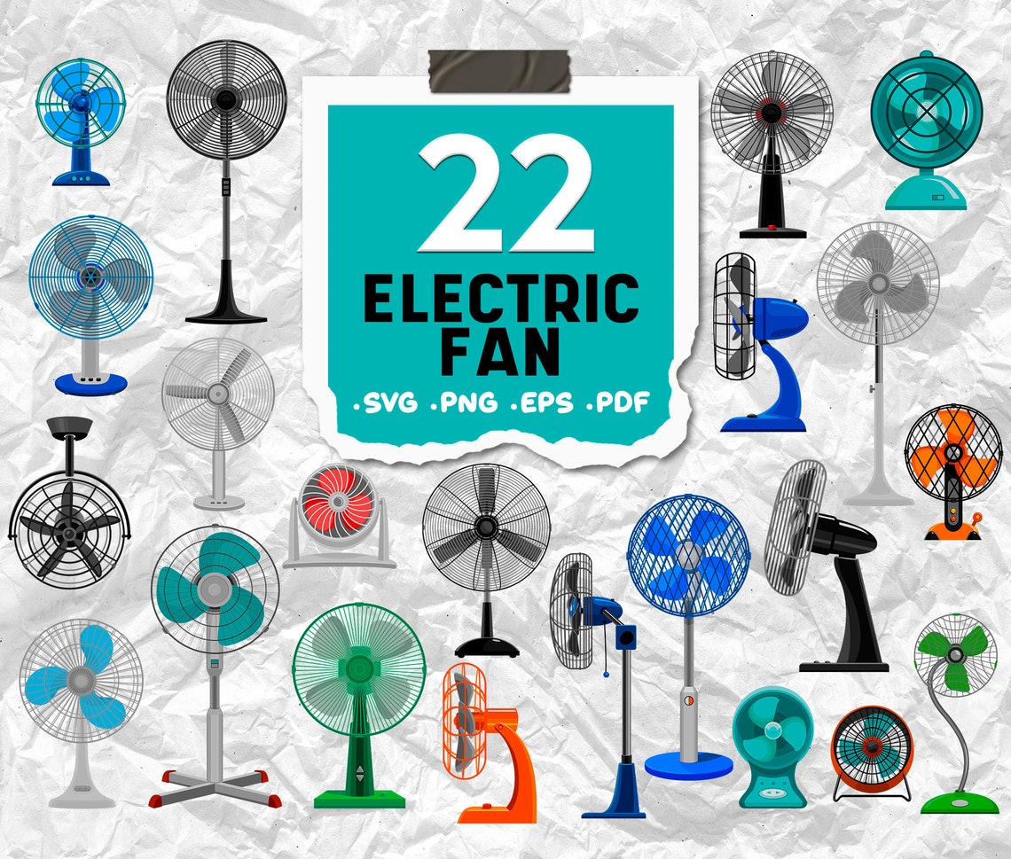 Electric Fan Clipart Collection, Electric Fans SVG Bundle, Electric Fan ...