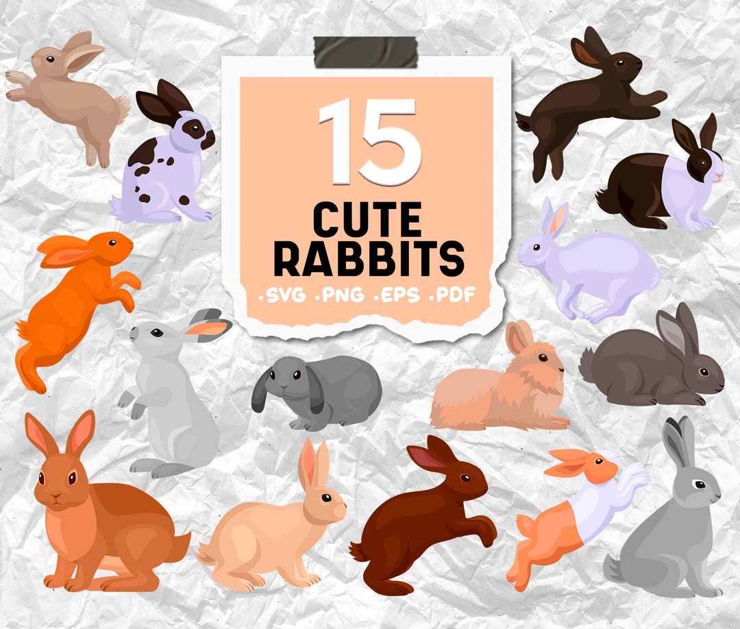 Cute Rabbits Svg,cute Bunny Rabbit SVG, Bunny Svg, Rabbit Svg,easter ...