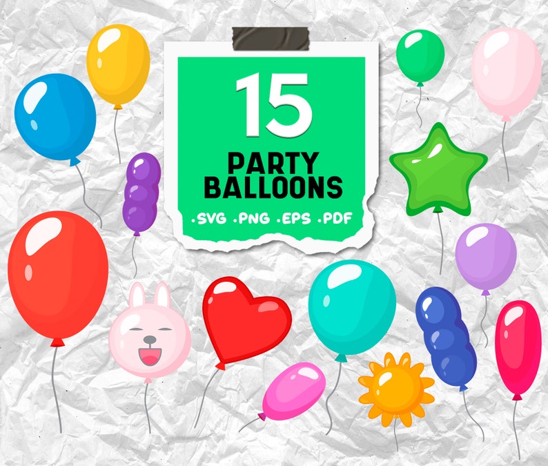 Party Balloons Svgballoons Svg Balloons Clipart Balloon - Etsy