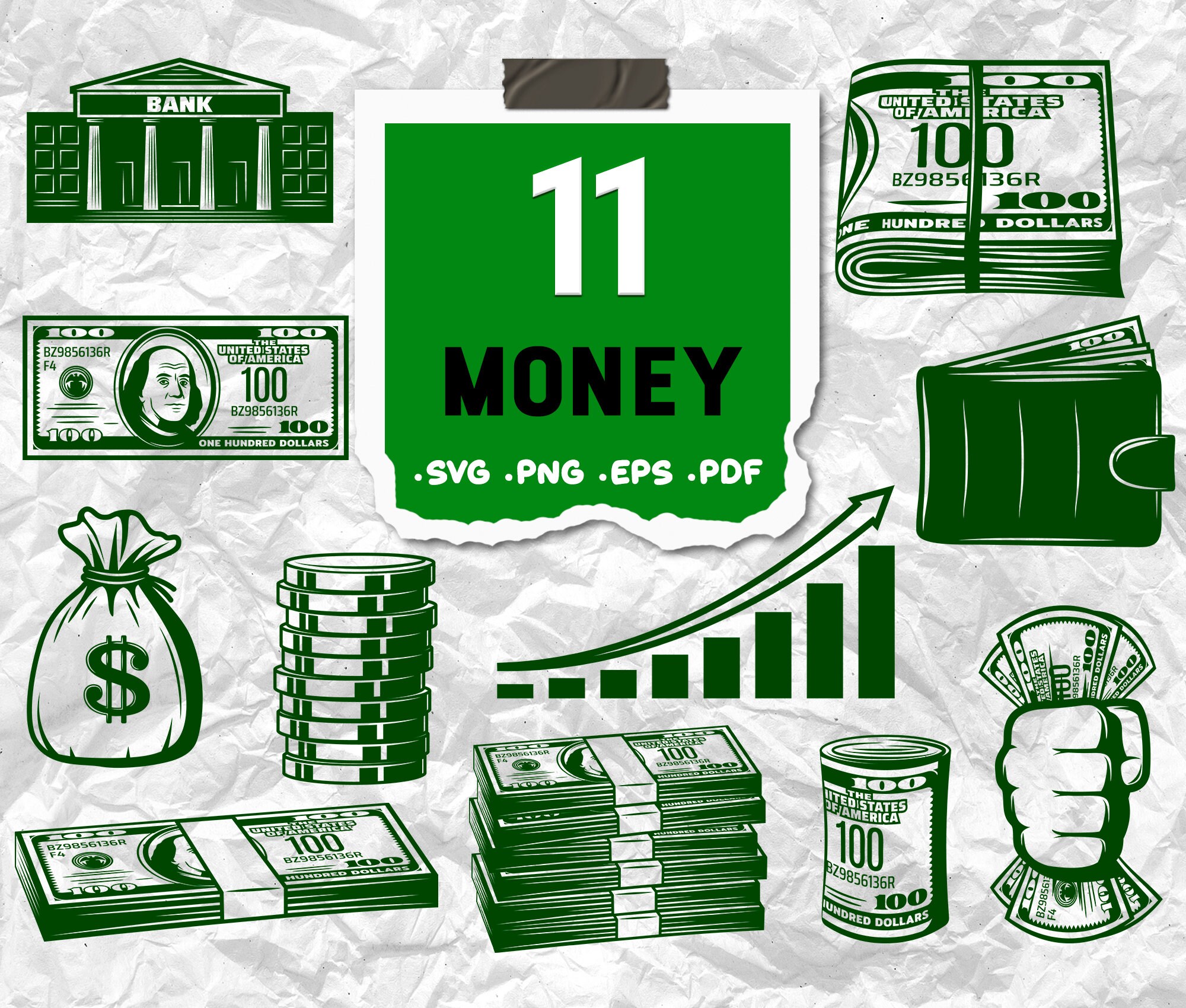 Dinero svg,Bolsa de dinero con signo de dólar svg,Money bundle svg ...