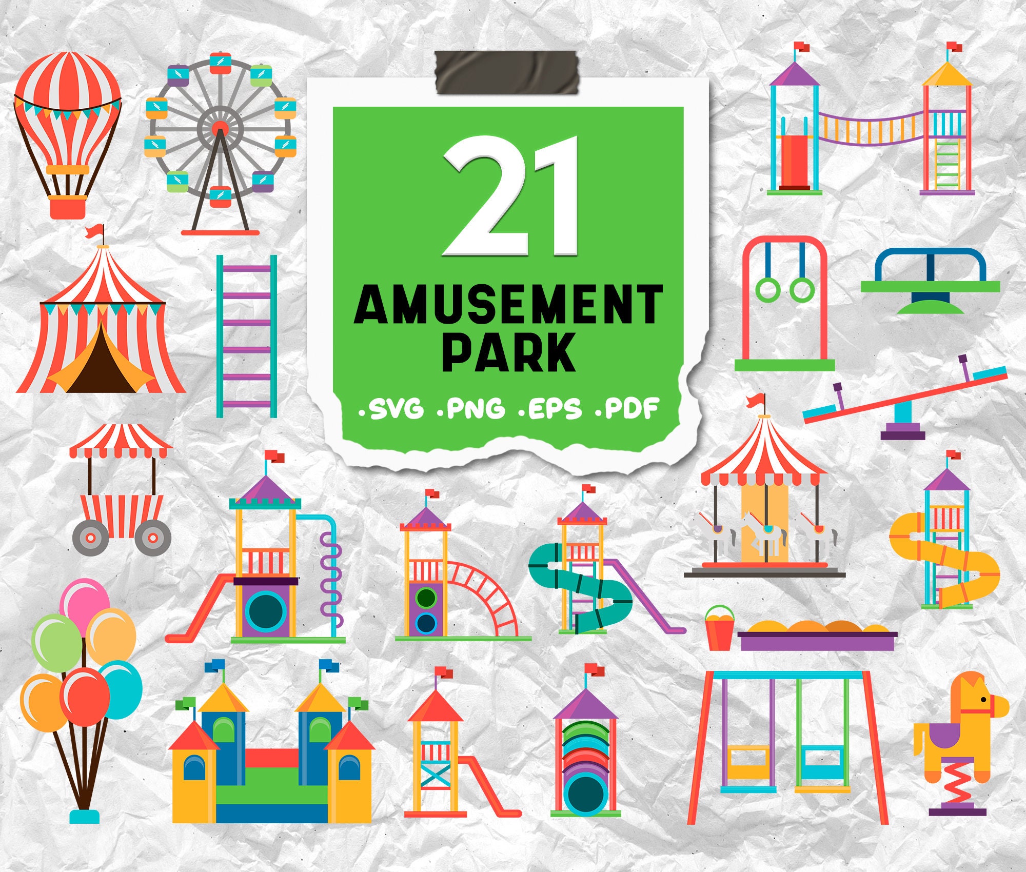Amusement Park Svg,park Print, Park Image, Park Design, Park ...