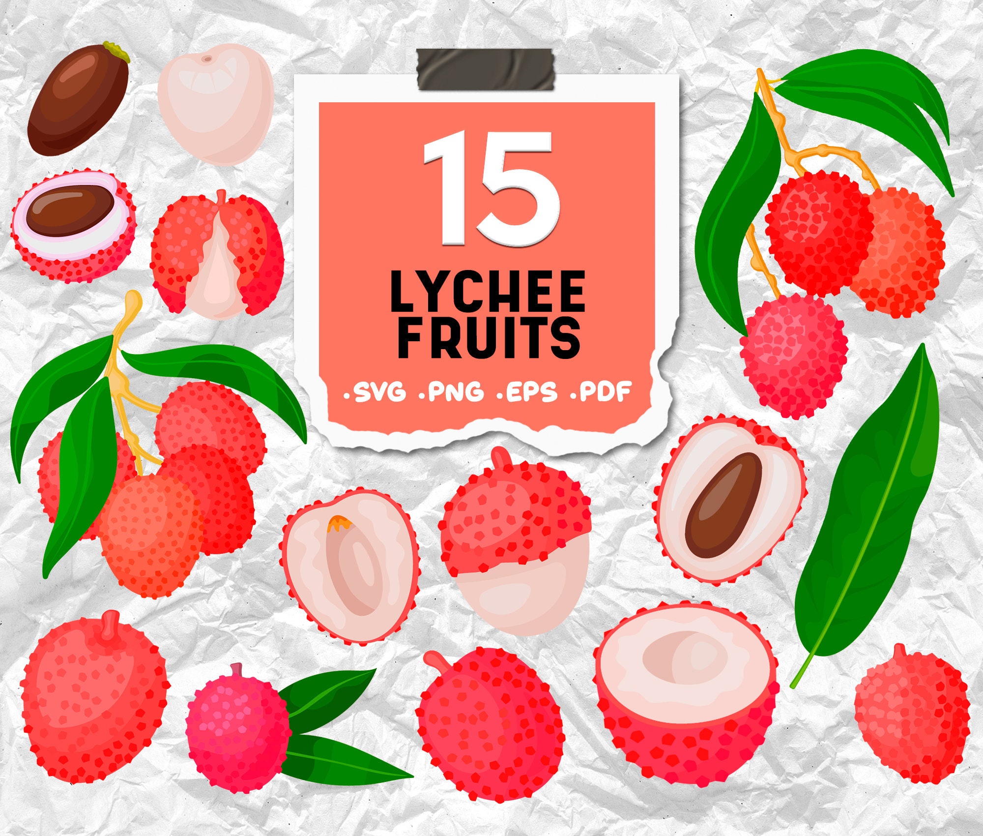Lychee Fruits Svg,lychees Svg, Fruit Svg, Tropical Svg, Tropical Fruits ...