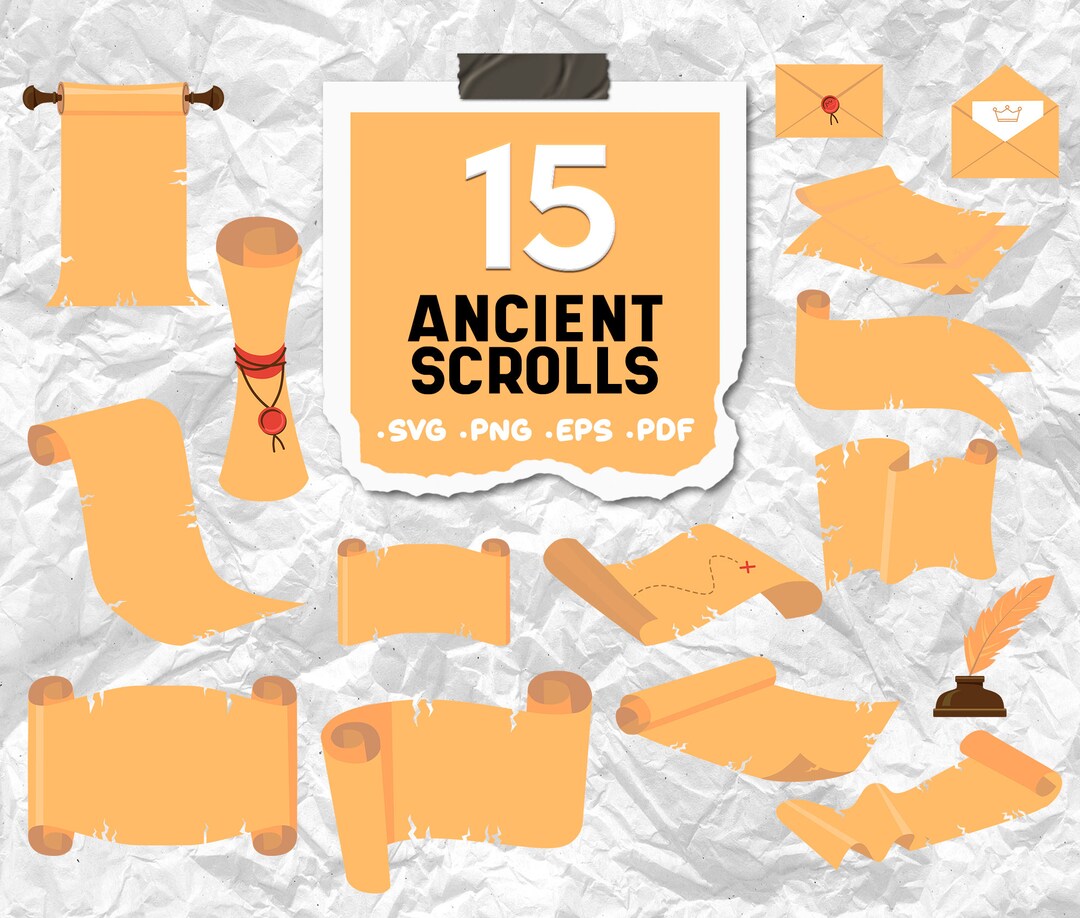Ancient Scrolls Svg,paper Scroll Svg, Blank Paper Scroll Line Svg,paper ...