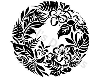 Aloha Svg, Hawaiian Flower Scene Svg, Beach Svg, Palm Tree Svg, Hawaii ...