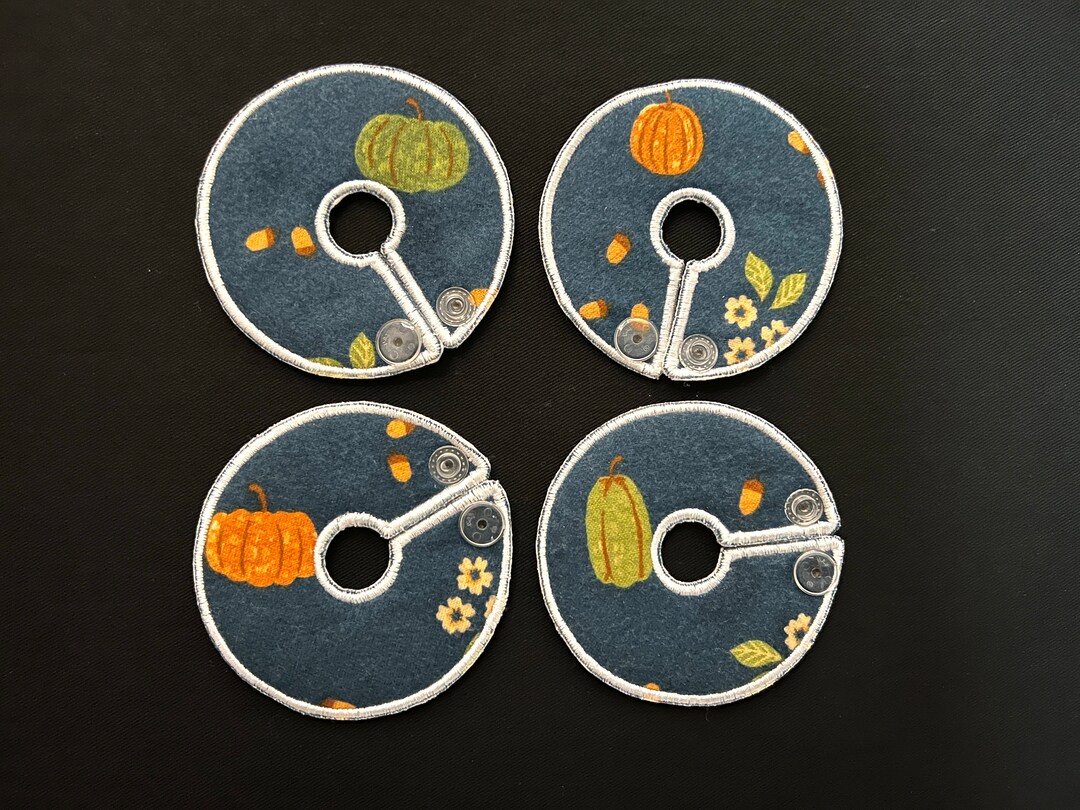 Set of 4 Tubie, G-tube, GJ, Mic-key Button Feeding Tube Pads. Pumpkins ...