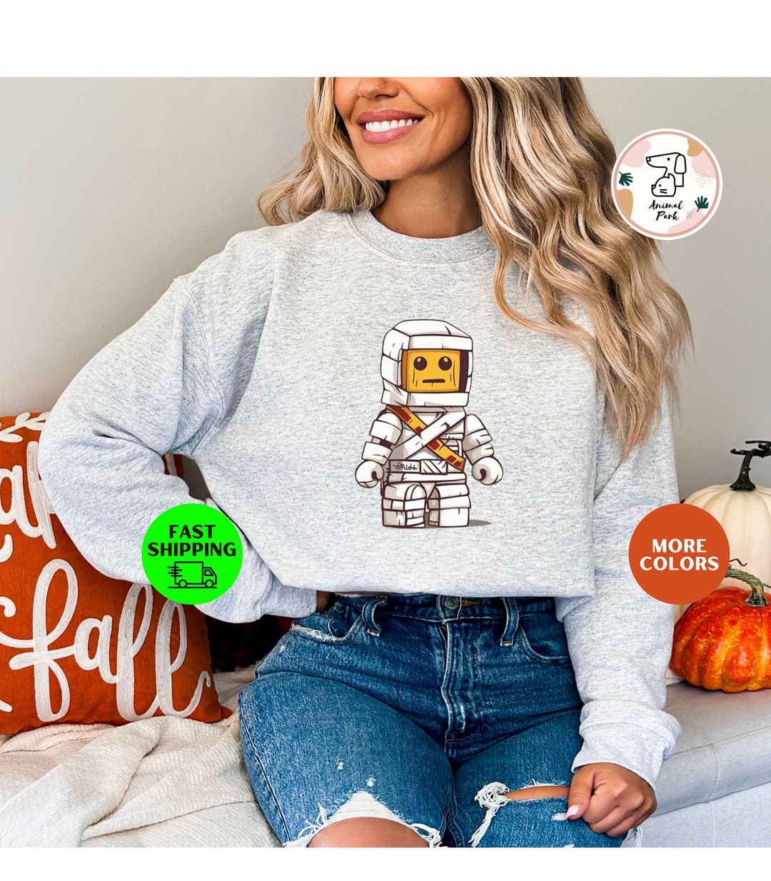 Mummified Lego Character Sweatshirt, Halloween Sweatshirt - Etsy