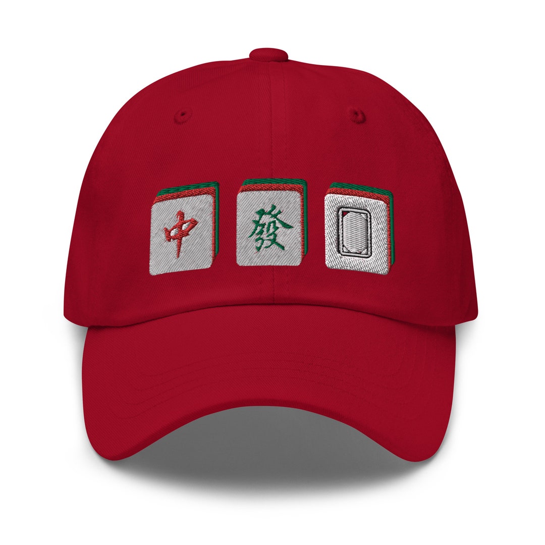 Mahjong Red Baseball Cap, Fa Cai, Hong Zhong, Bai Ban, Chinese New Year ...