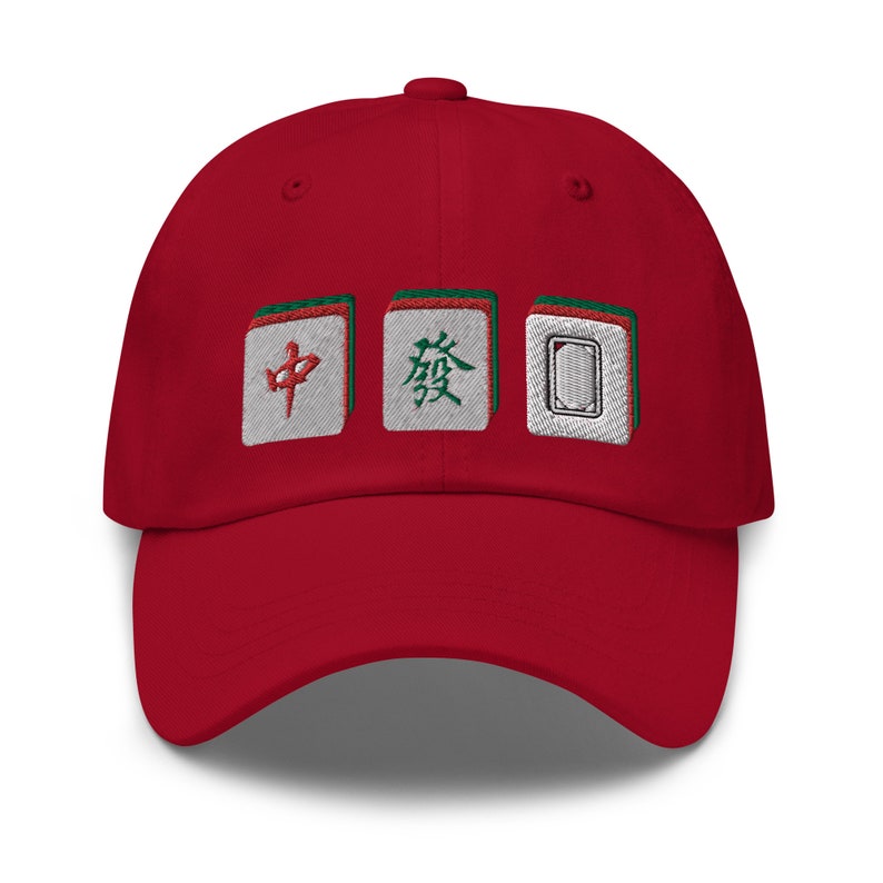 Mahjong Red Baseball Cap, Fa Cai, Hong Zhong, Bai Ban, Chinese New Year ...