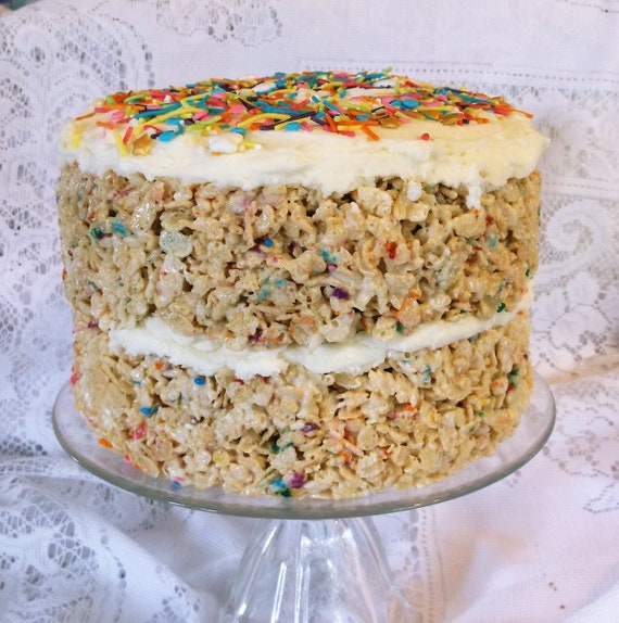 Rice Krispie Rice Krispie Treats Birthday Cake With | Etsy