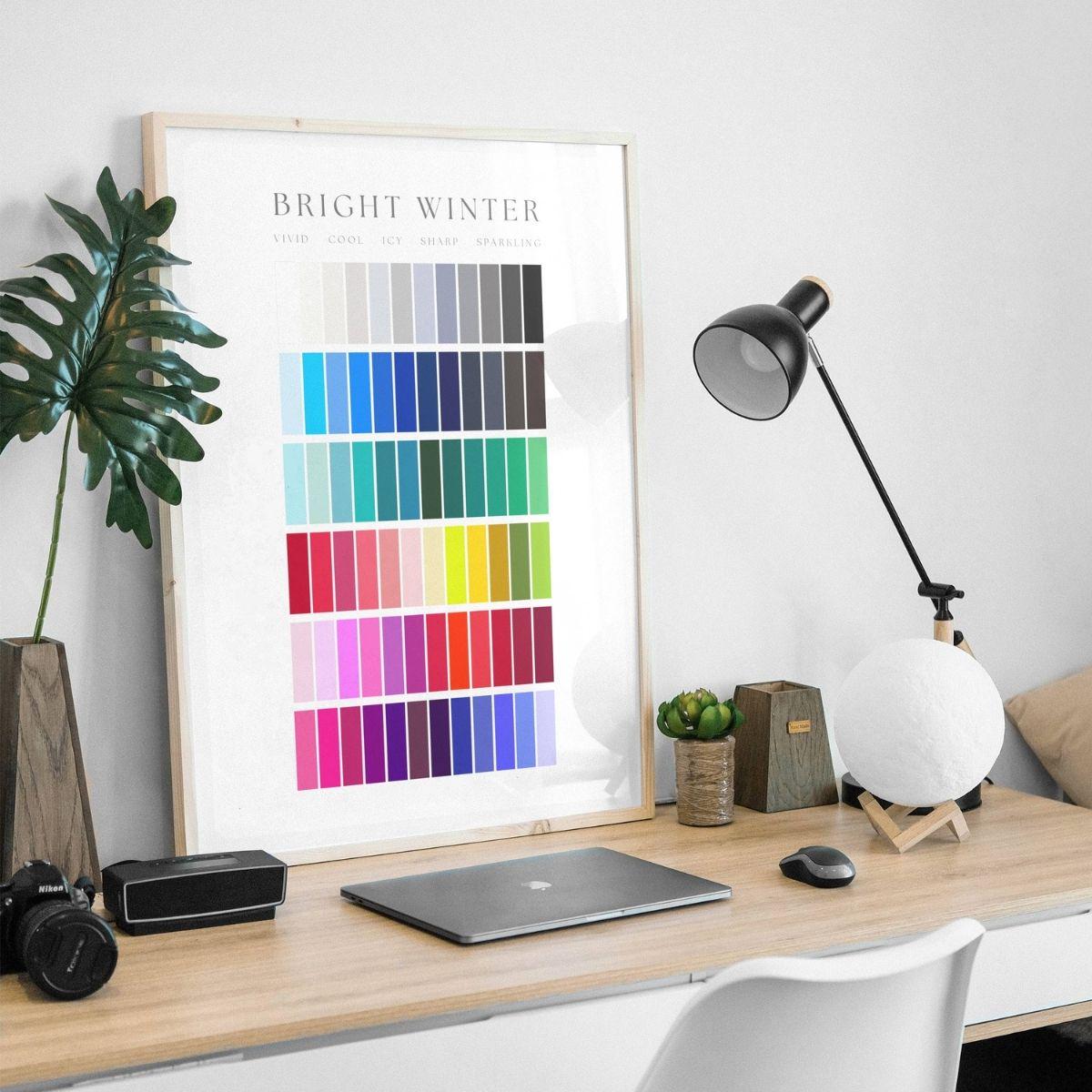 Bright Winter Printed Physical Poster | 12 Seasonal Colors Palette ...