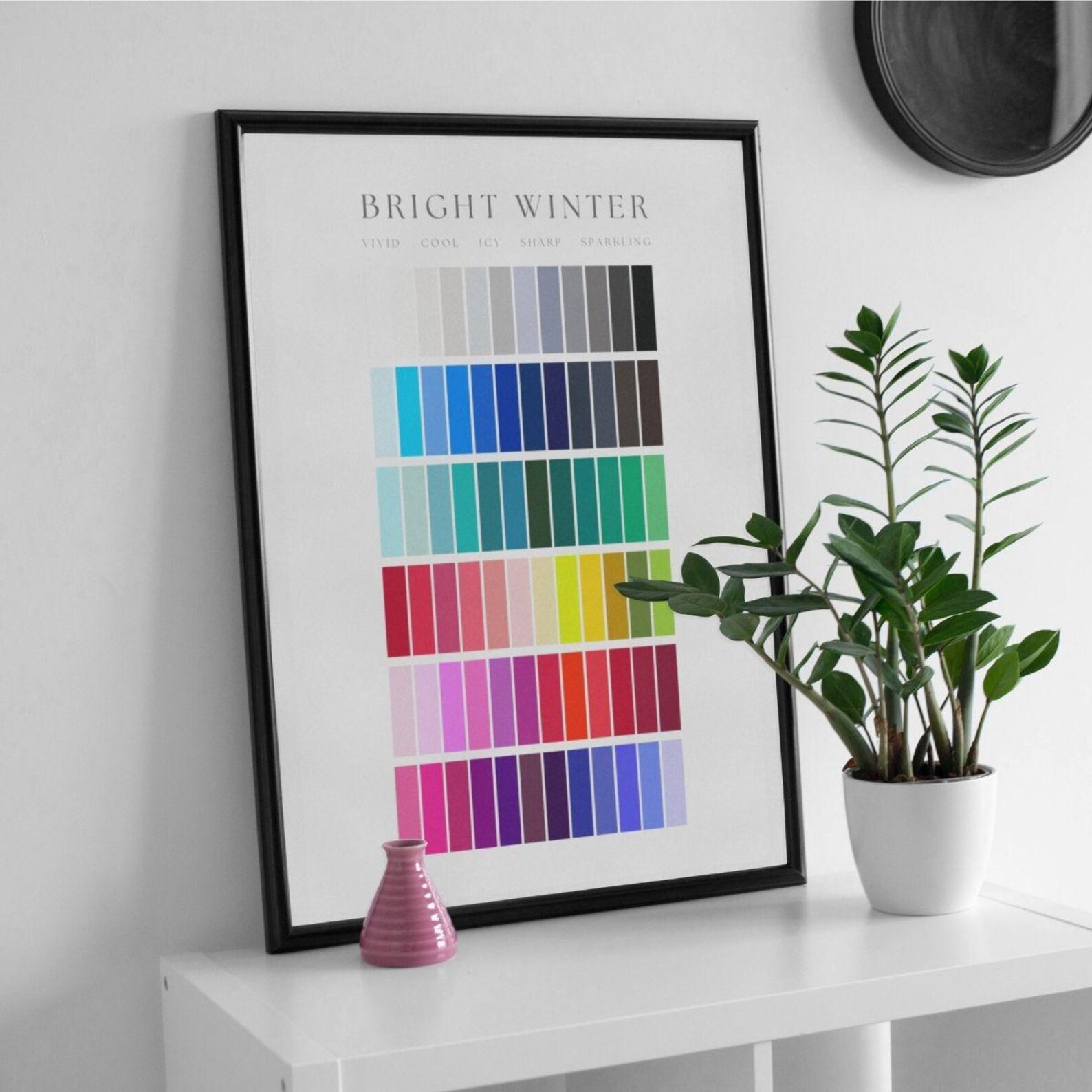 Bright Winter Printed Physical Poster | 12 Seasonal Colors Palette ...