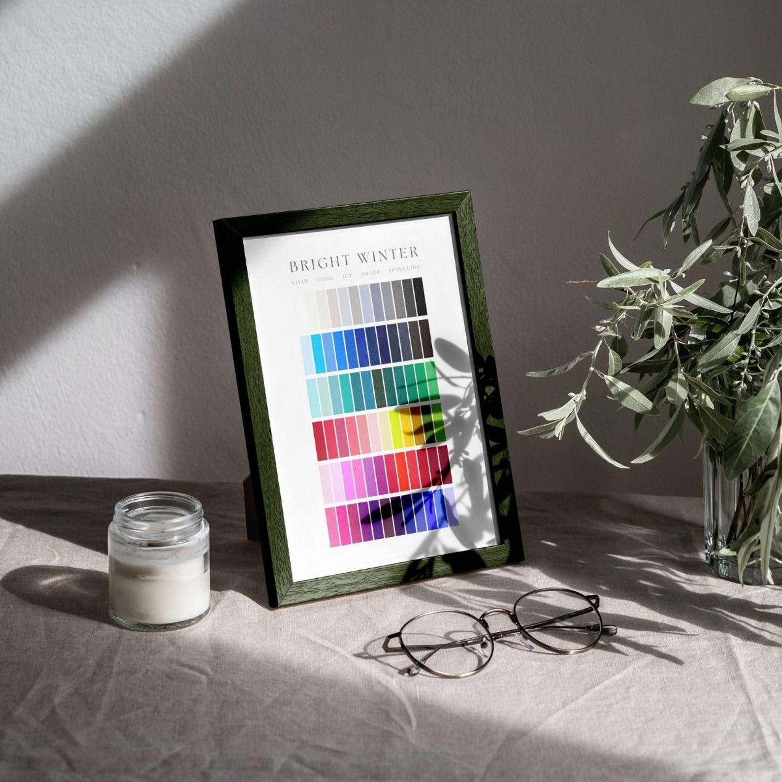 Bright Winter Printed Physical Poster | 12 Seasonal Colors Palette ...