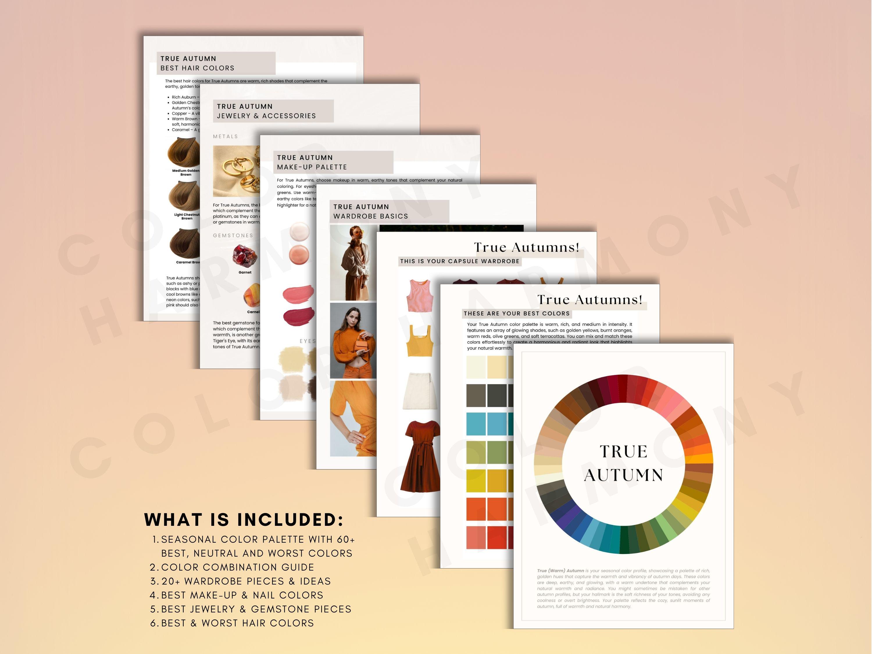 True (warm) Autumn Guide | 12 Seasonal Analysis Kit & Personal Color ...