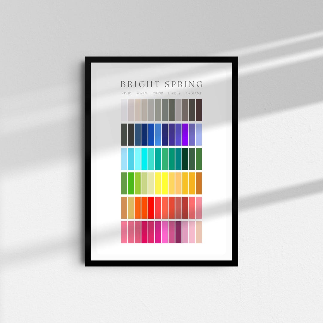 Bright Spring Seasonal Color Palette Printed Poster | Fashion Wall Art ...