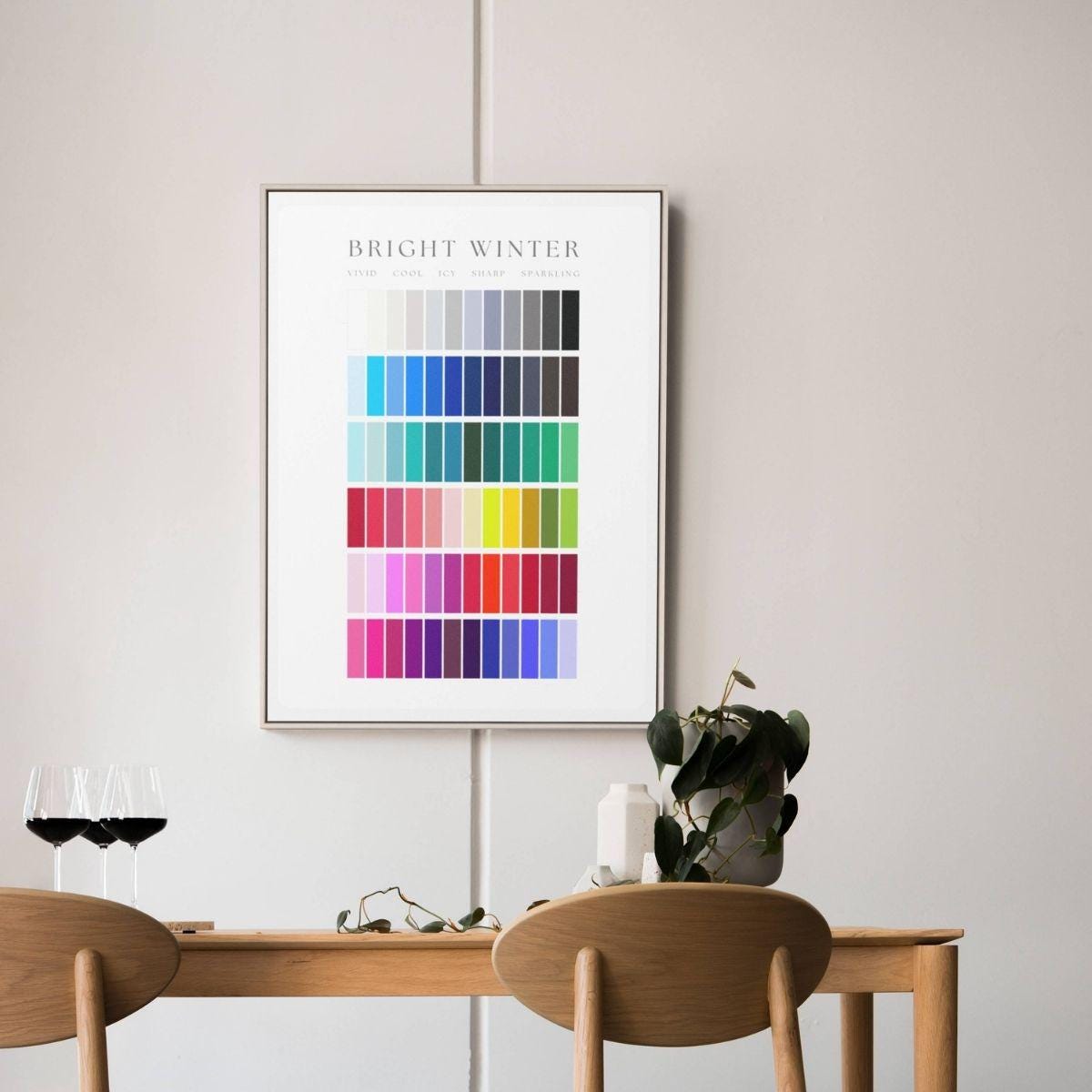 Bright Winter Printed Physical Poster | 12 Seasonal Colors Palette ...