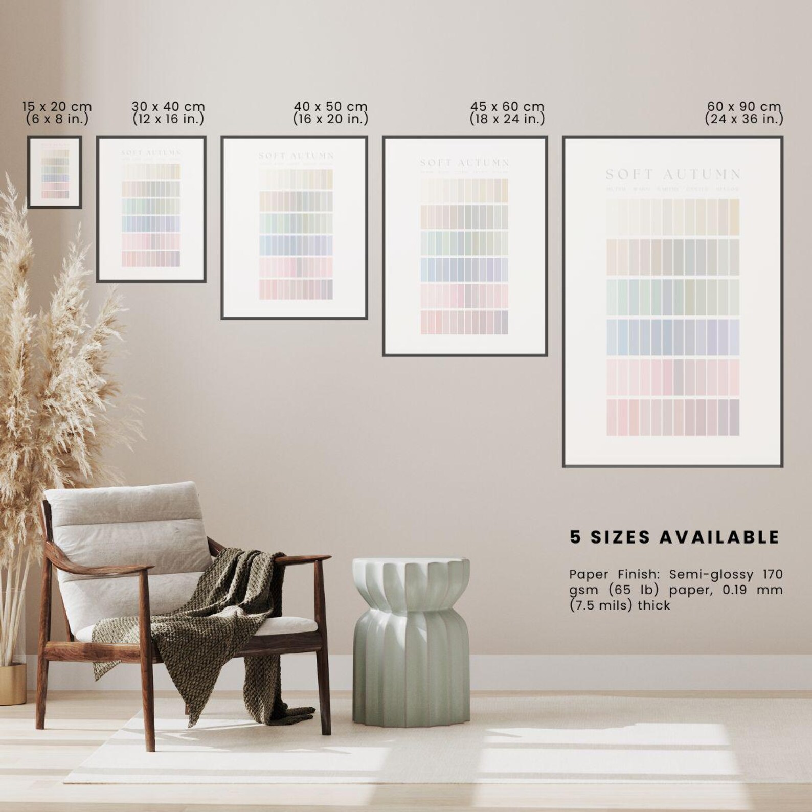Bright Winter Printed Physical Poster | 12 Seasonal Colors Palette ...