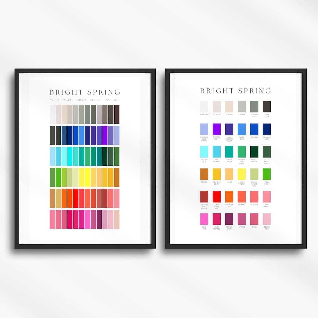 Bright Spring Printed Physical Poster | 12 Seasonal Colors Palette ...