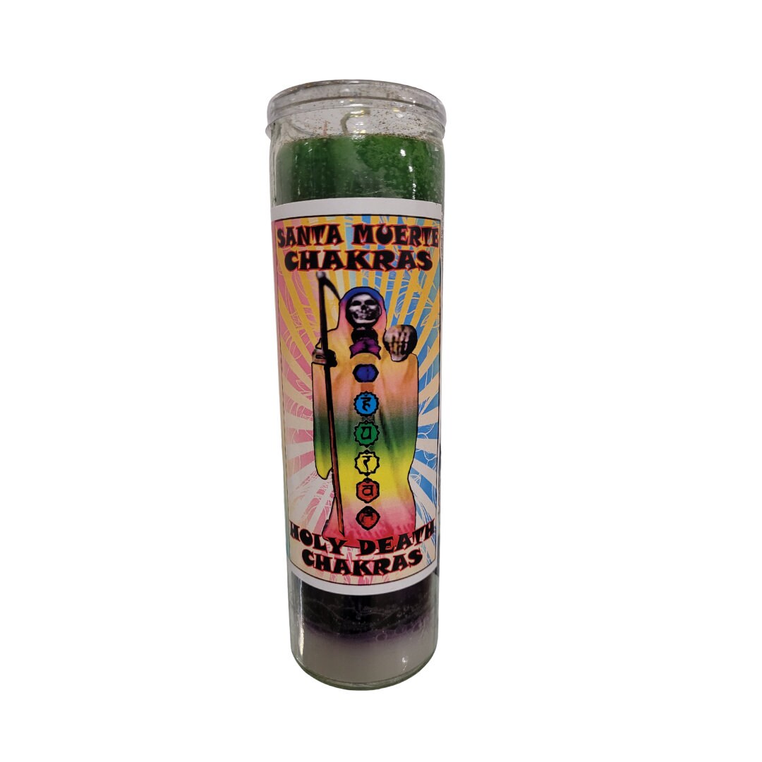 Santa Muerte Chakras Veladora Preparada / Holy Death Chakras Prepared ...