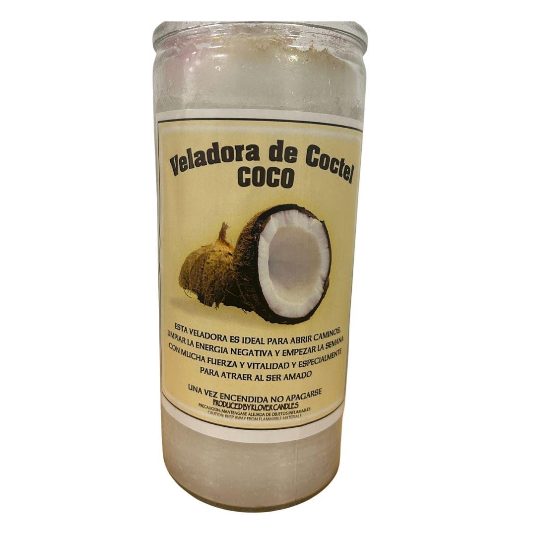 Jumbo Coco Cocktail 14 Day Fixed Candle / Jumbo Veladora Preparada De ...