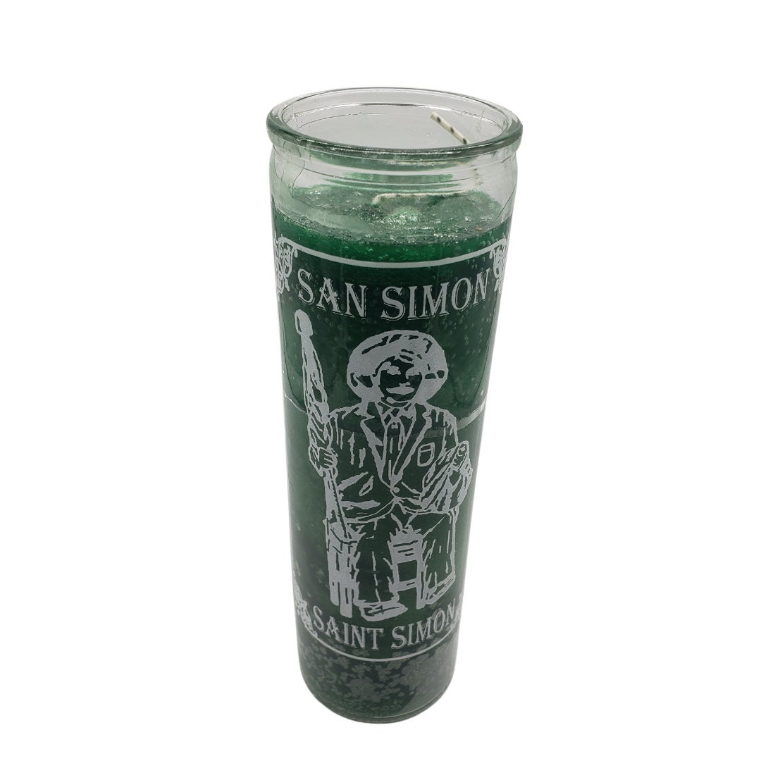San Simon Green Ritual Candle / San Simon Veladora Verde - Etsy