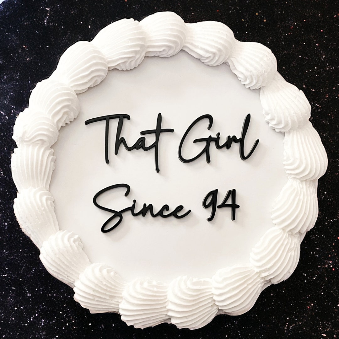 That Girl Since Year Cake Topper | Flat-lay Cake Topper | Vintage Heart ...