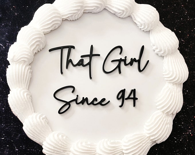 That Girl Since Year Cake Topper Flat-lay Cake Topper Vintage Heart ...