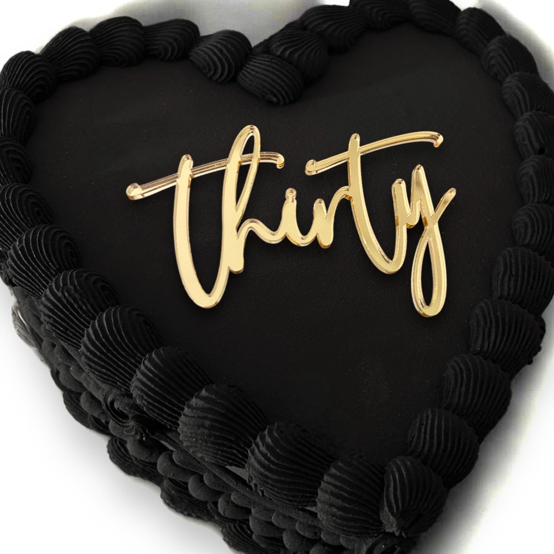 30th Birthday Flat Cake Topper, Acrylic Cake Topper for Heart Cake ...