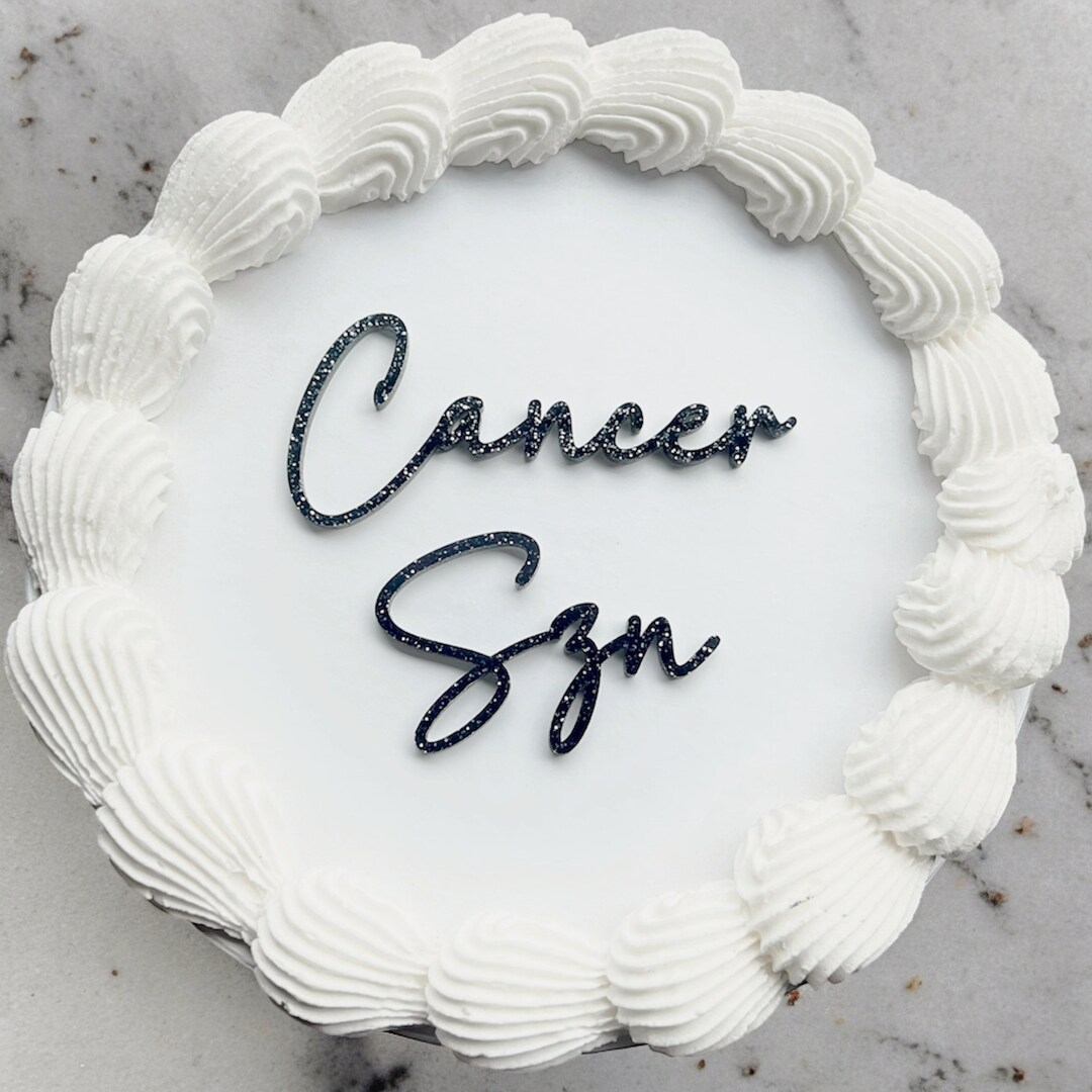 Zodiac Cake Charm | Flat-lay Cake Topper | Cancer Szn | Vintage Heart ...