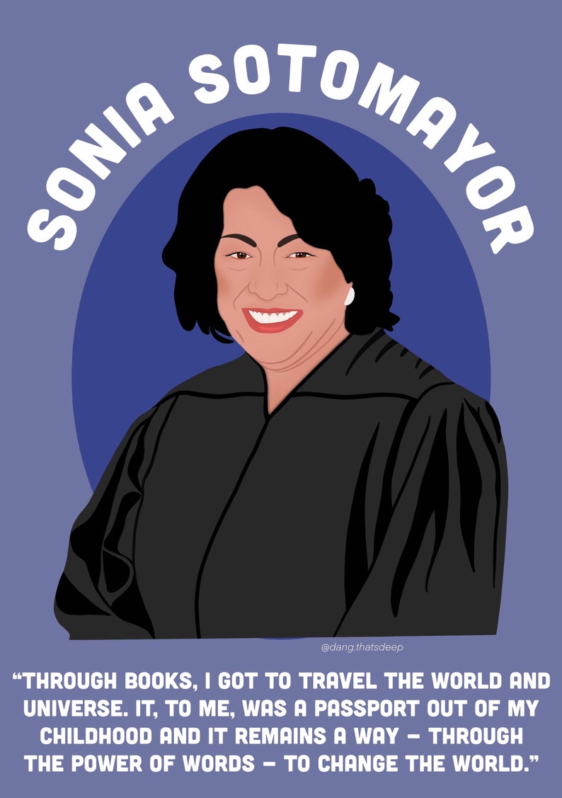 SONIA SOTOMAYOR POSTCARD Women Making History: 5x7 Art Print - Etsy
