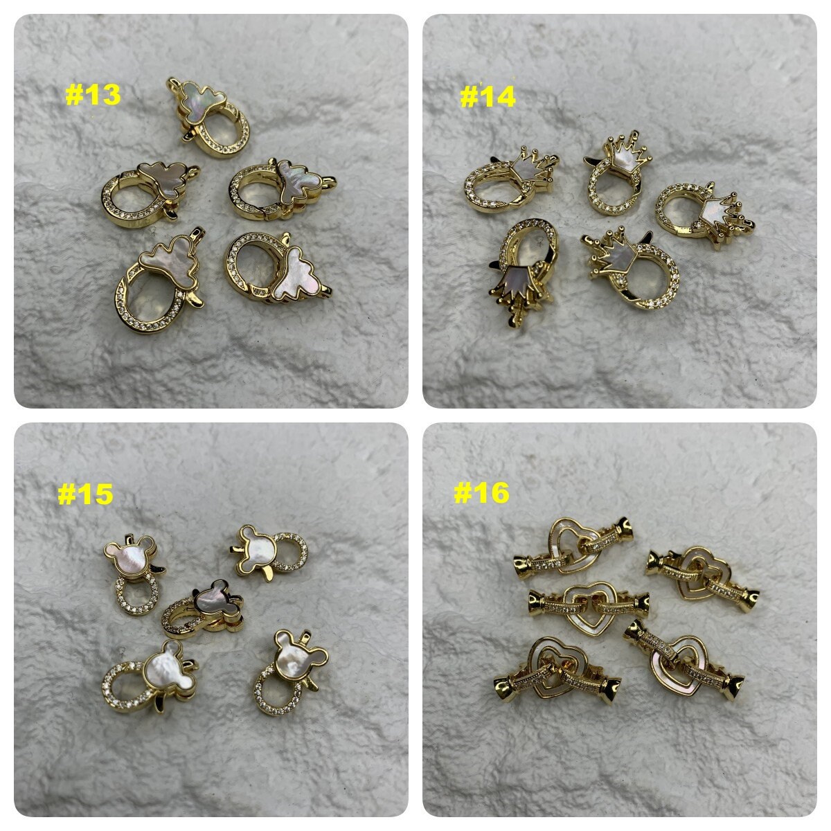 18K Gold Clasp Wheel Clasp, Gold Clasp, Press Clasp, Oval Clasp, Spring ...