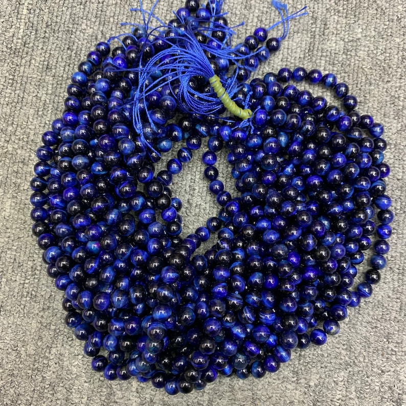 Natural Blue Tiger Eyes Bead 6mm 8mm 10mm Tiger Eye Gemstone Round ...