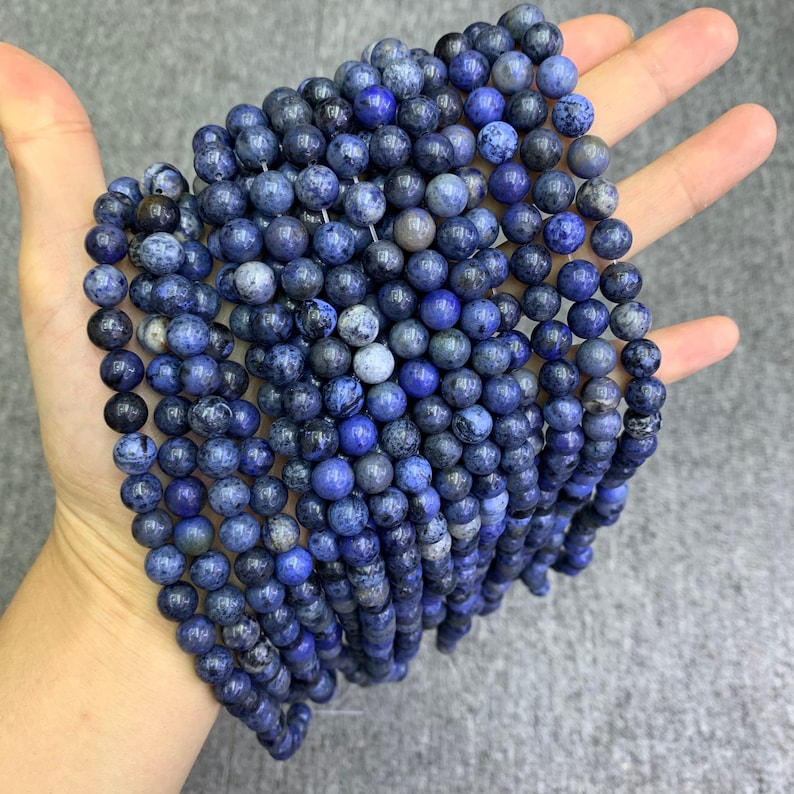 Natural Dumortierite Beads 6mm 8mm 10mm Beads Gemstone Round Loose Blue ...