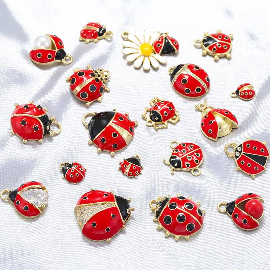 18 Kinds of Enamel Ladybird Pendant Ladybug Pendant Coccinella ...
