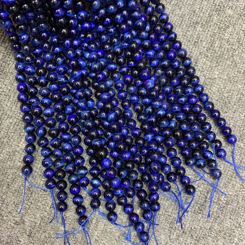 Natural Blue Tiger Eyes Bead 6mm 8mm 10mm Tiger Eye Gemstone Round ...