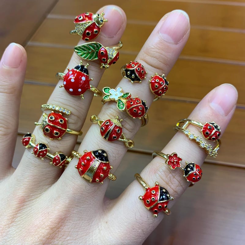 Ladybug Ring - Etsy