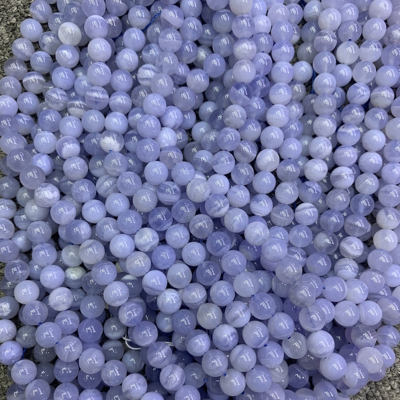 Natural Blue Lace Agate Beads 6mm 8mm 10mm Gemstone Round Blue Beads ...