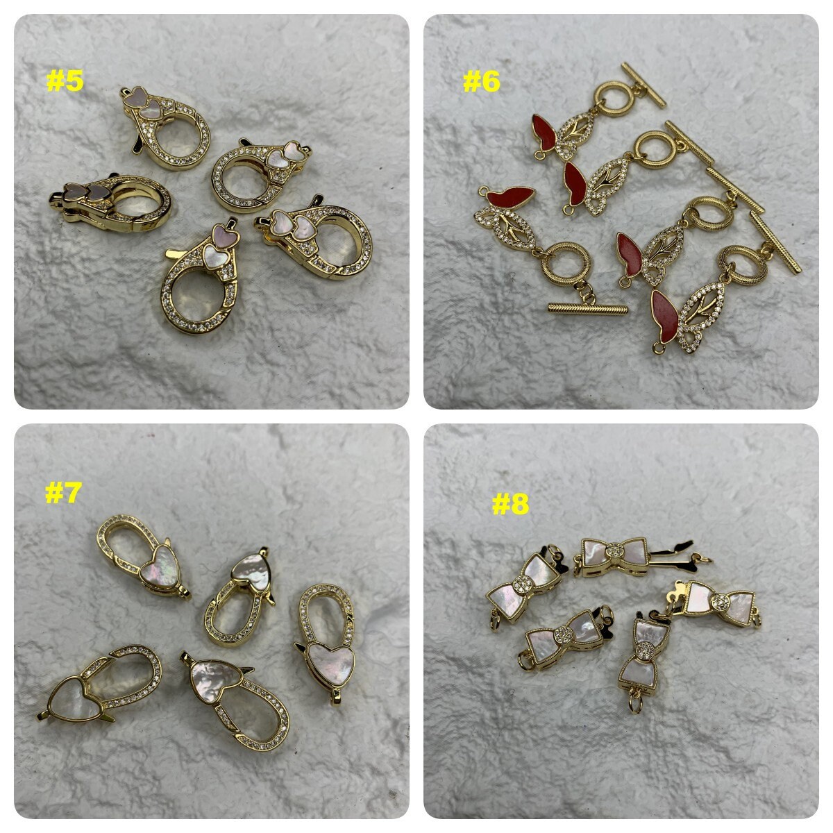 18K Gold Clasp Wheel Clasp, Gold Clasp, Press Clasp, Oval Clasp, Spring ...