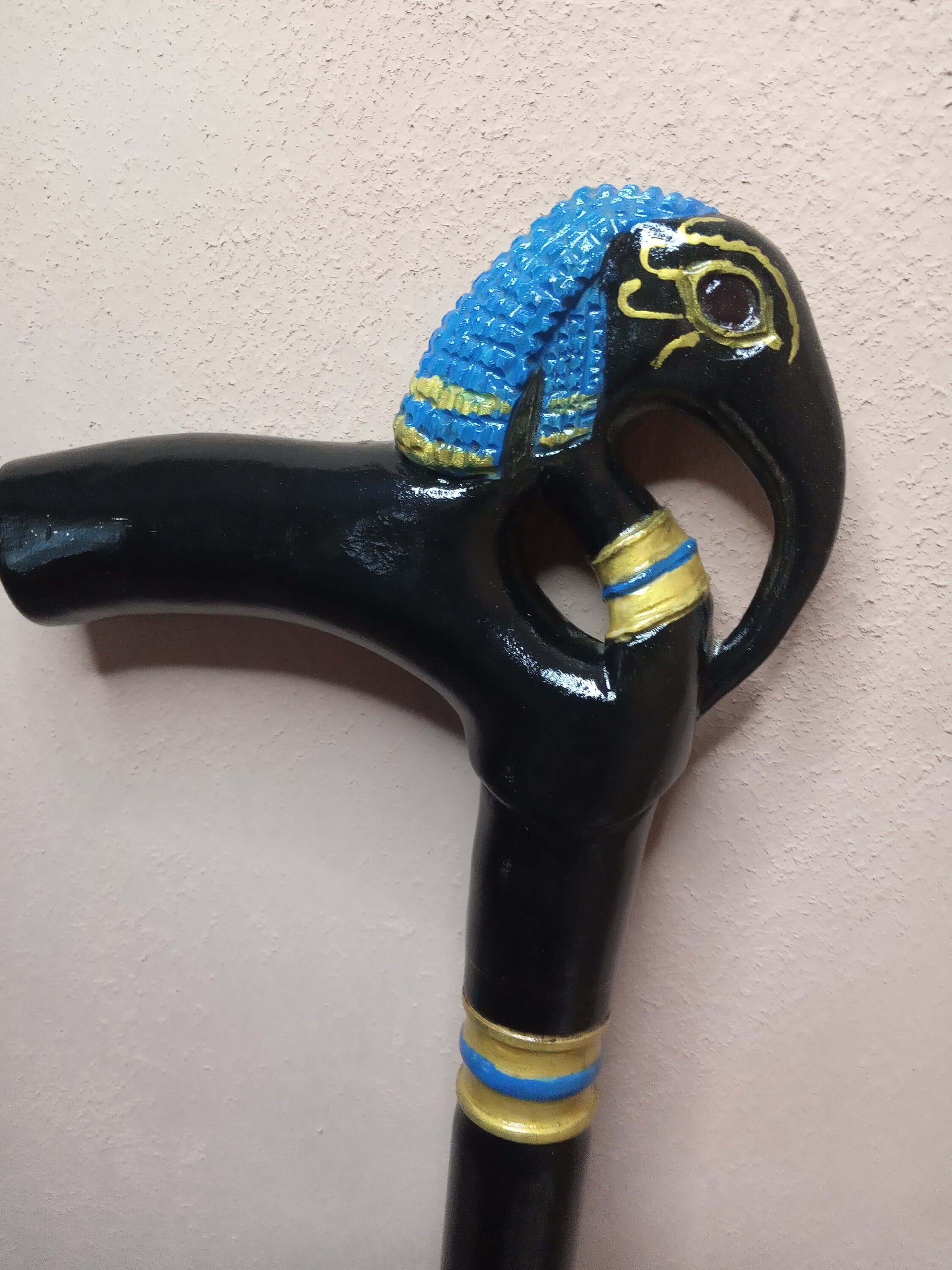 Ibis Bird Egyptian God. Walking Cane Unisex. Wood Walking Stick. Hand ...