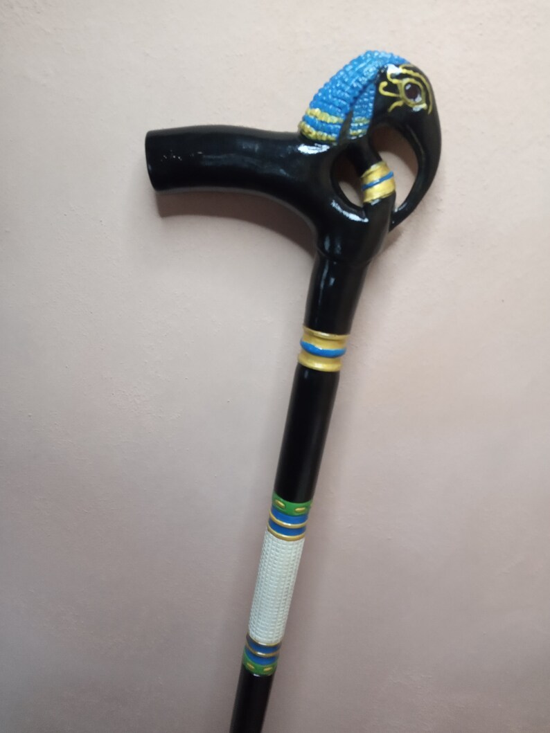 Ibis Bird Egyptian God. Walking Cane Unisex. Wood Walking Stick. Hand ...