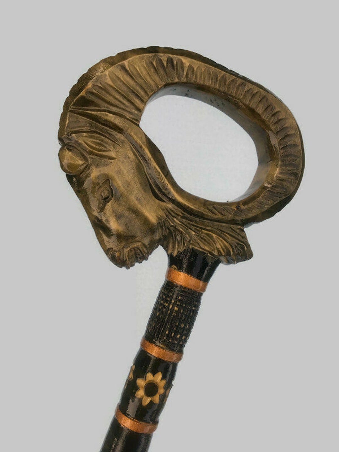 Walking Cane Goat Wood Carved Walking Stick - Etsy
