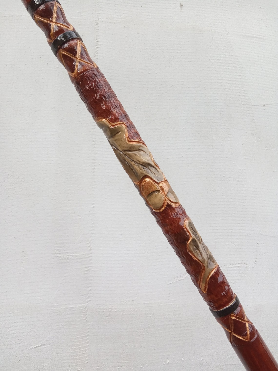 Wooden Cane Wolf Carved Handle and Staff Wood Walking Stick - Etsy