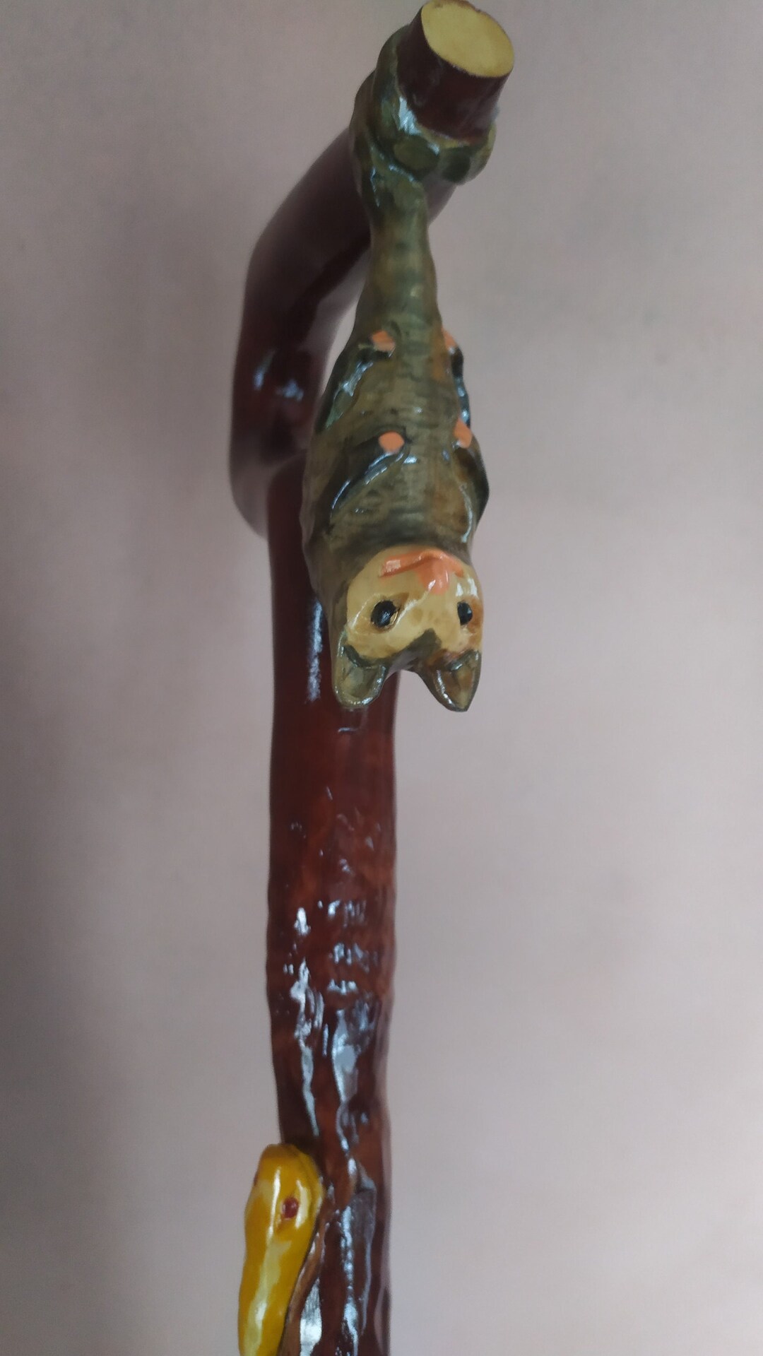 Wooden Walking Cane Handmade Opossum and Albino Python Walking Stick - Etsy