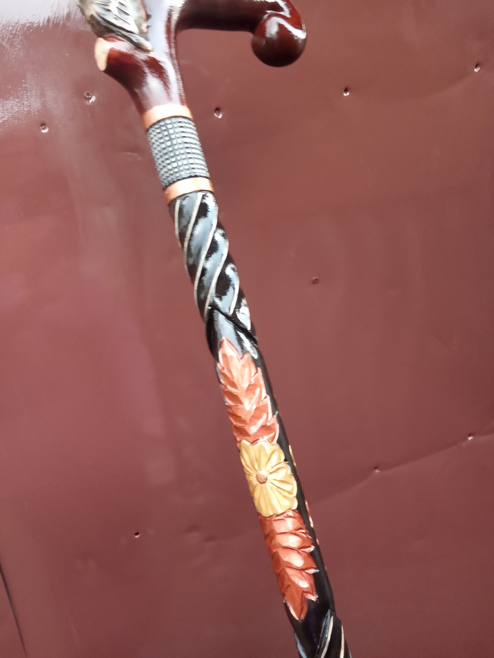 Owls on a Branch Elegant Wooden Cane. Hand Carved Handle and - Etsy