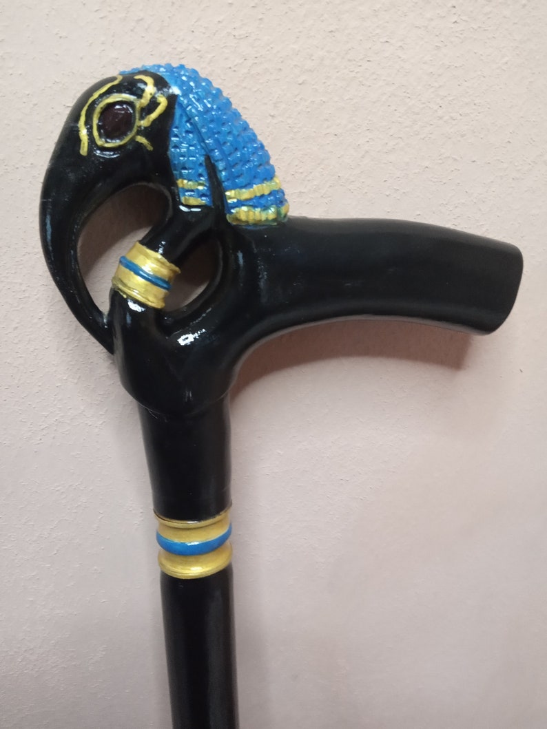 Ibis Bird Egyptian God. Walking Cane Unisex. Wood Walking Stick. Hand ...