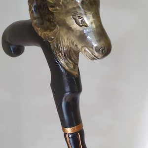 Wooden Cane Ram Hand Carved Handle and Staff Wood Walking Stick - Etsy