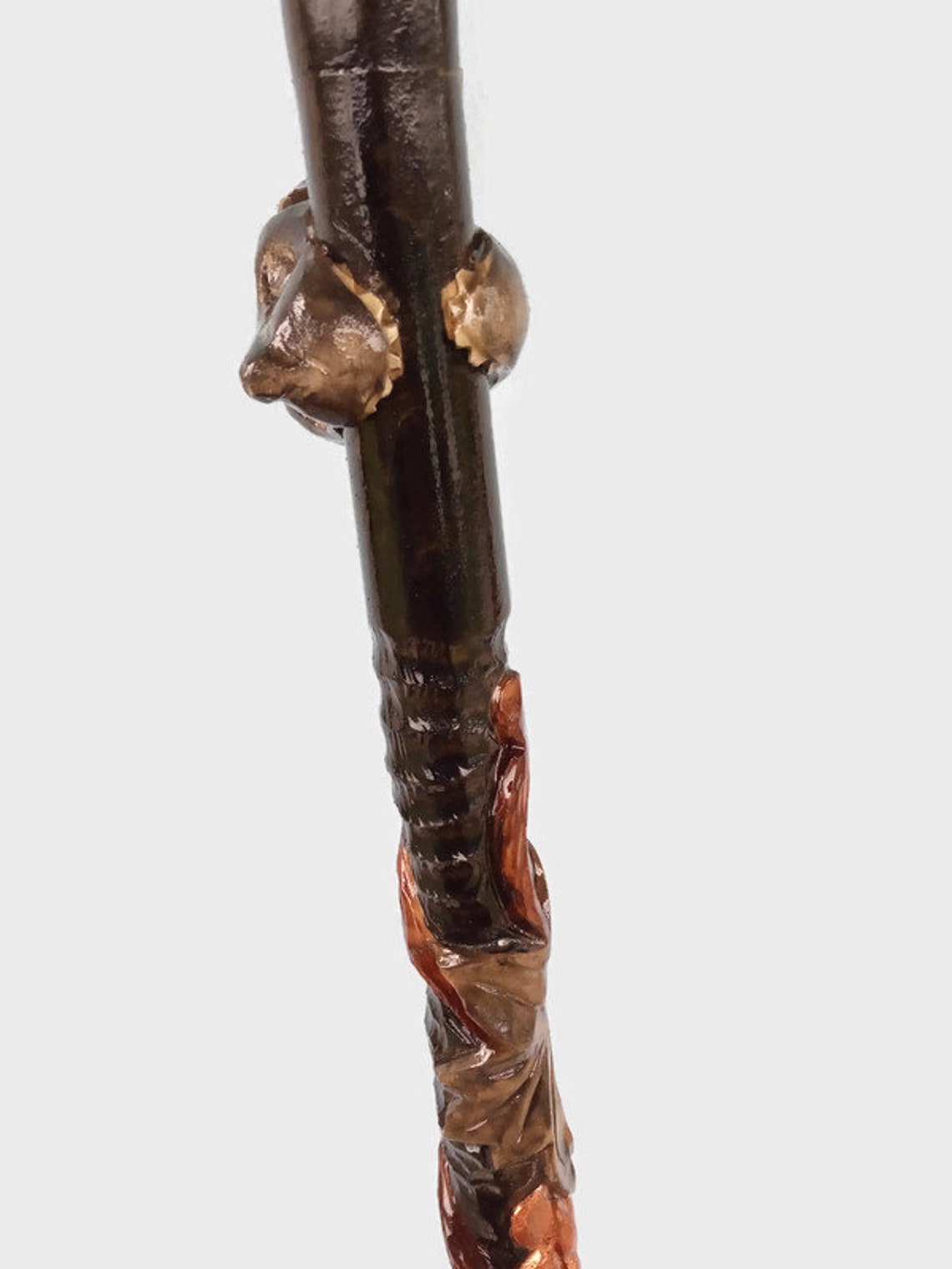 Wooden Cane With Grape Vine Wolf Carved Handle and Staff - Etsy