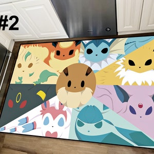 Japanese Anime Rug, Eevee Vaporeon Espeon Sylveon Leafeon Umbreon Rug ...