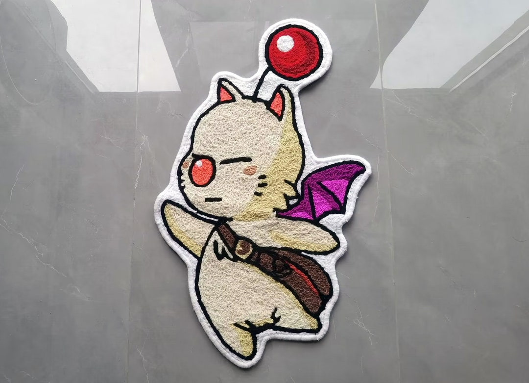 FINAL FANTASY Moogle Rug,knitting Handmade Non-slip Area Rug Home Decor ...